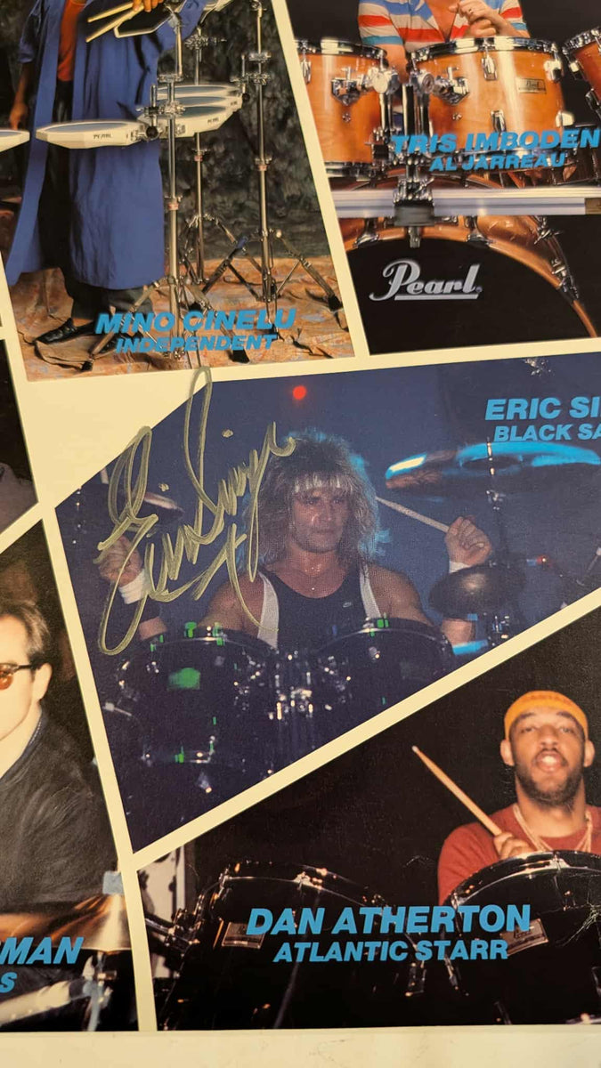 KISS Eric Singer Owned PEARL DRUMS Promotional Poster Promo BLACK SABB ...