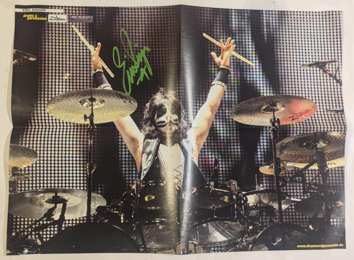 KISS Eric Singer Personally Owned and Signed 16 x 22 Poster – KISS Haven