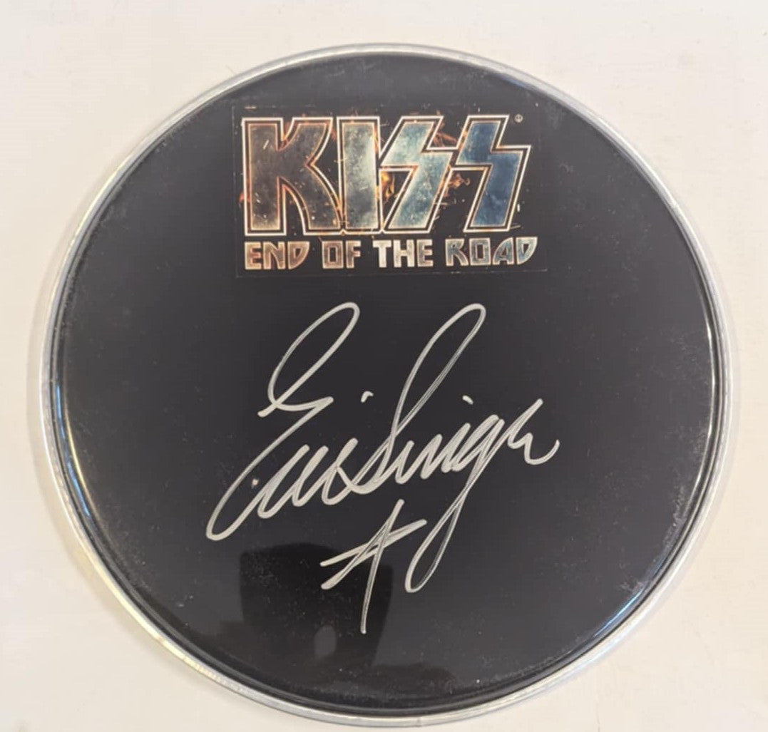 Eric Singer END OF THE ROAD SIGNED MERCH DRUMHEAD KISS – KISS Haven