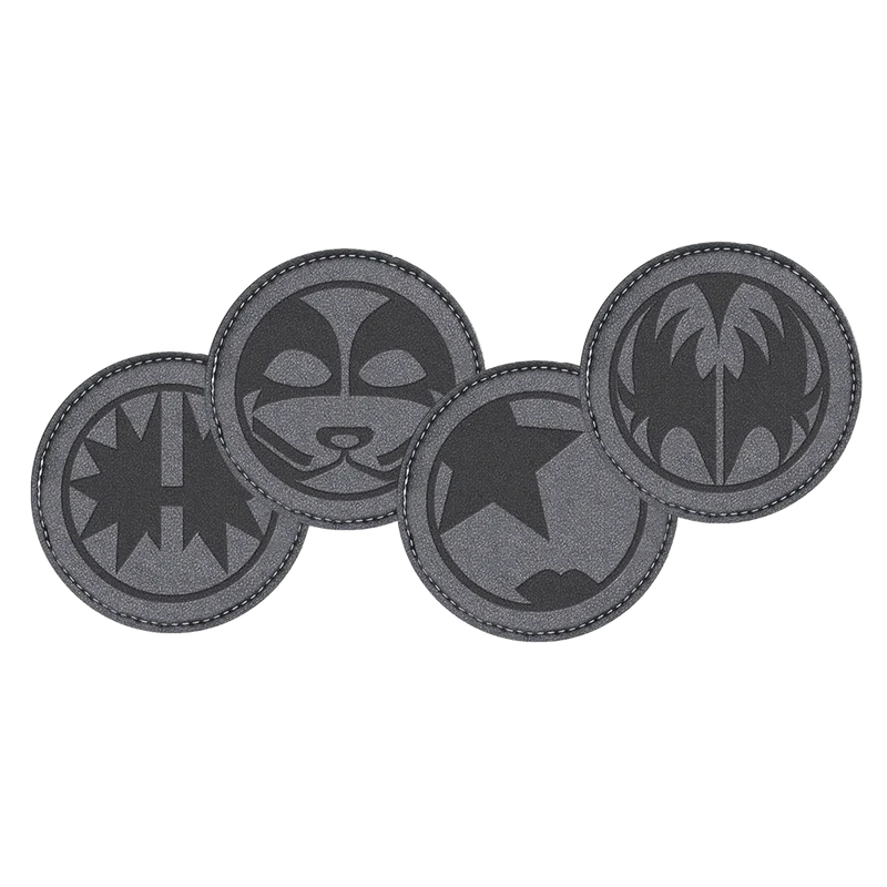 KISS KISSOnline Ex ICONS LEATHER COASTERS Set of 4 New – KISS Haven
