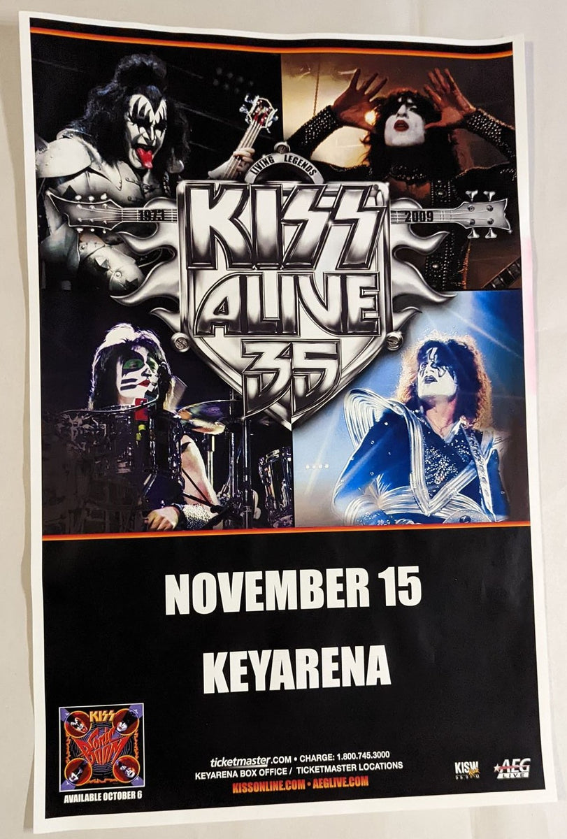 KISS ALIVE 35 TOUR 11-15-09 SEATTLE WA USA Original CONCERT SHOW POSTE ...